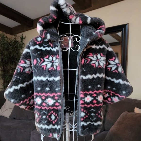 Justice | Jackets & Coats | Justice Girls Sz 8 Gray White Pink Faux Fur ...